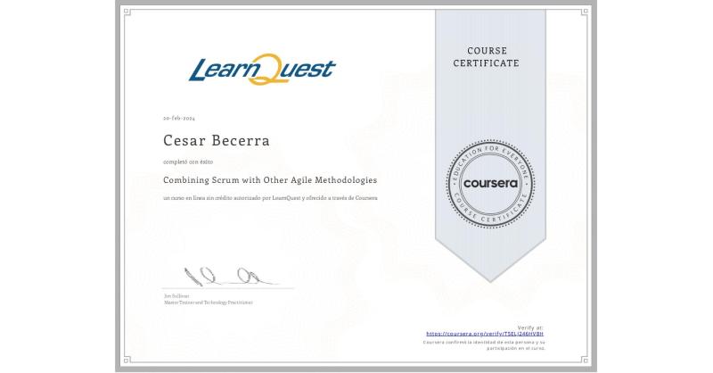 César Becerra on LinkedIn: Completion Certificate for Combining Scrum ... César Becerra on LinkedIn: Completion Certificate for Combining Scrum ...