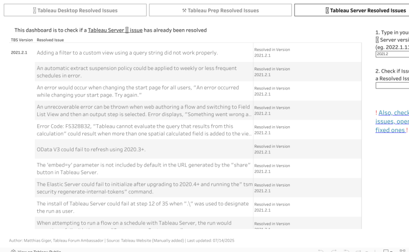 Matthias Giger on LinkedIn: Resolved Issues Tableau Desktop, Prep and ... Matthias Giger on LinkedIn: Resolved Issues Tableau Desktop, Prep and ...