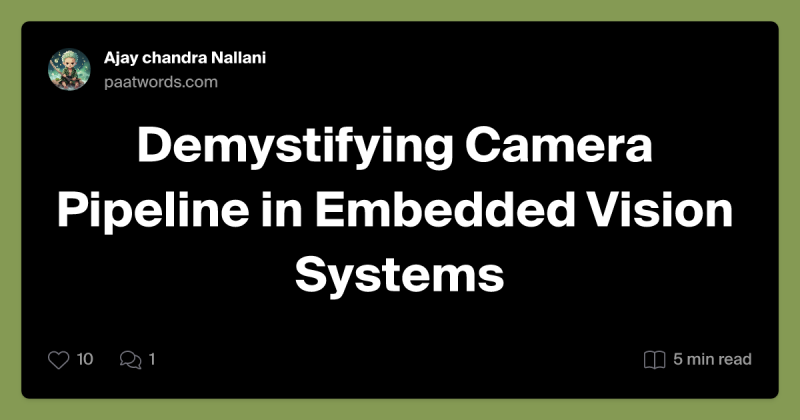 AJAY CHANDRA NALLANI on LinkedIn: Demystifying Camera Pipeline in ... AJAY CHANDRA NALLANI on LinkedIn: Demystifying Camera Pipeline in ...