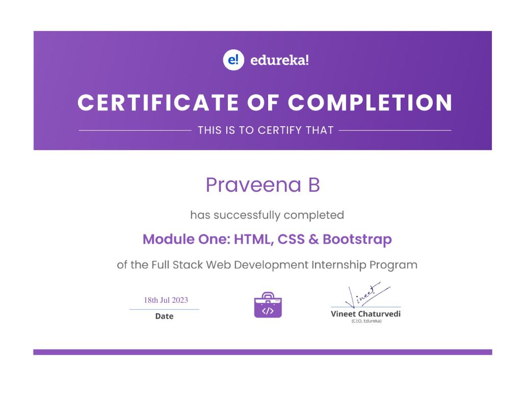 Praveena B on LinkedIn: Check out Praveena's Certificate on Full Stack ... Praveena B on LinkedIn: Check out Praveena's Certificate on Full Stack ...