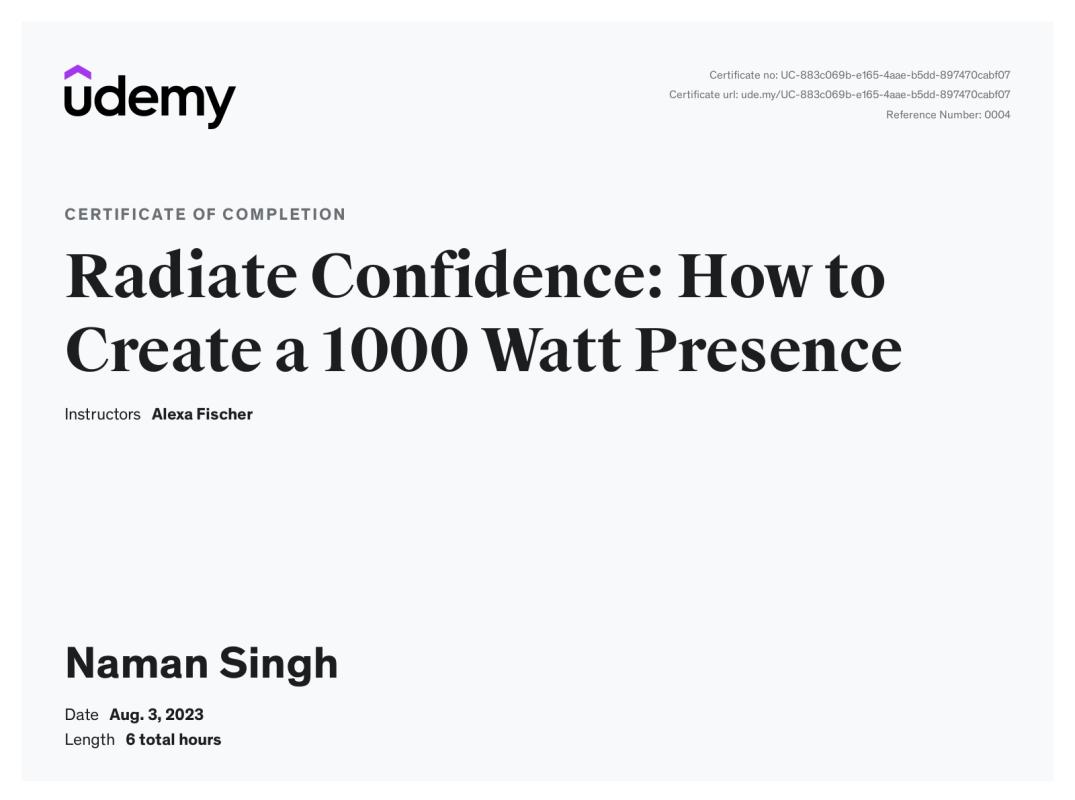 Naman Singh on LinkedIn: Udemy Course Completion Certificate Naman Singh on LinkedIn: Udemy Course Completion Certificate