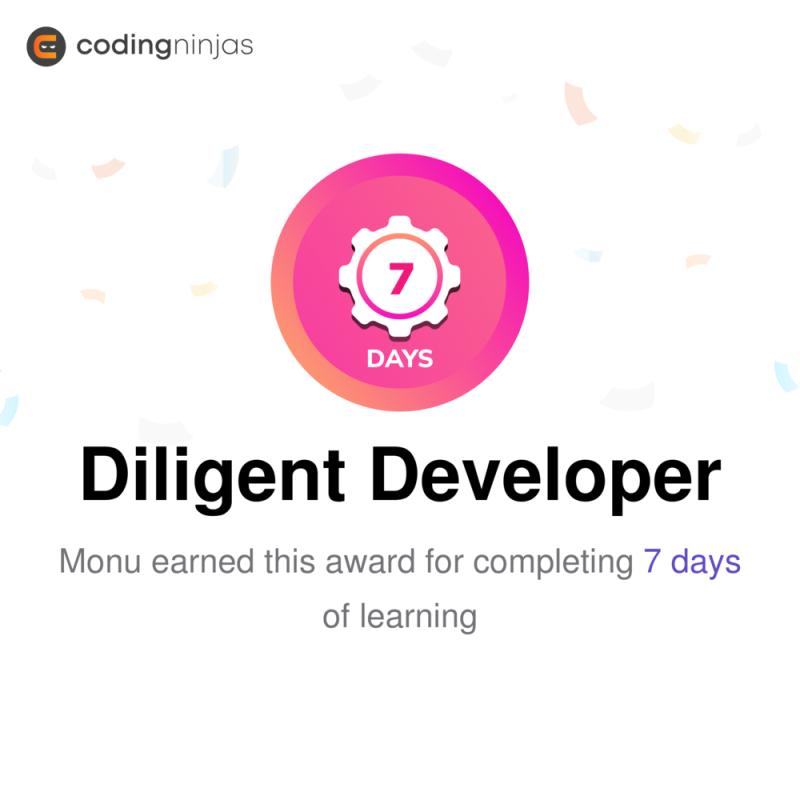 MONU KUMAR on LinkedIn: Codingninjas | Achievements MONU KUMAR on LinkedIn: Codingninjas | Achievements