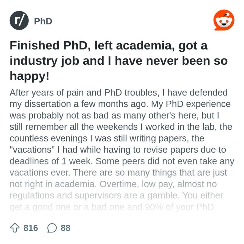 Ryan Collins, PhD on LinkedIn: r/PhD on Reddit: Finished PhD, left ... Ryan Collins, PhD on LinkedIn: r/PhD on Reddit: Finished PhD, left ...