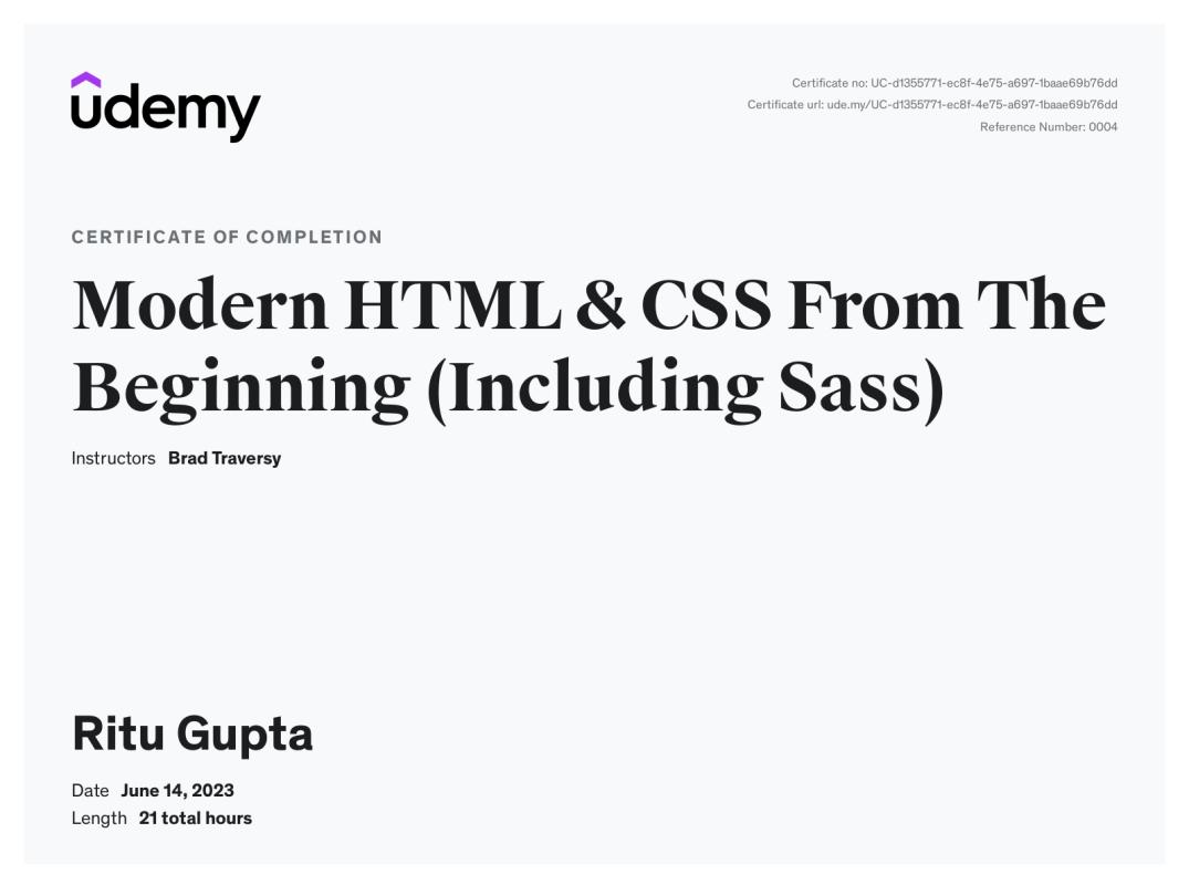 Ritu Gupta on LinkedIn: Udemy Course Completion Certificate Ritu Gupta on LinkedIn: Udemy Course Completion Certificate