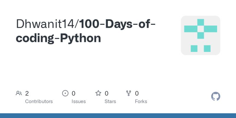 Dhwanit Shah on LinkedIn: GitHub - Dhwanit14/100-Days-of-coding-Python Dhwanit Shah on LinkedIn: GitHub - Dhwanit14/100-Days-of-coding-Python