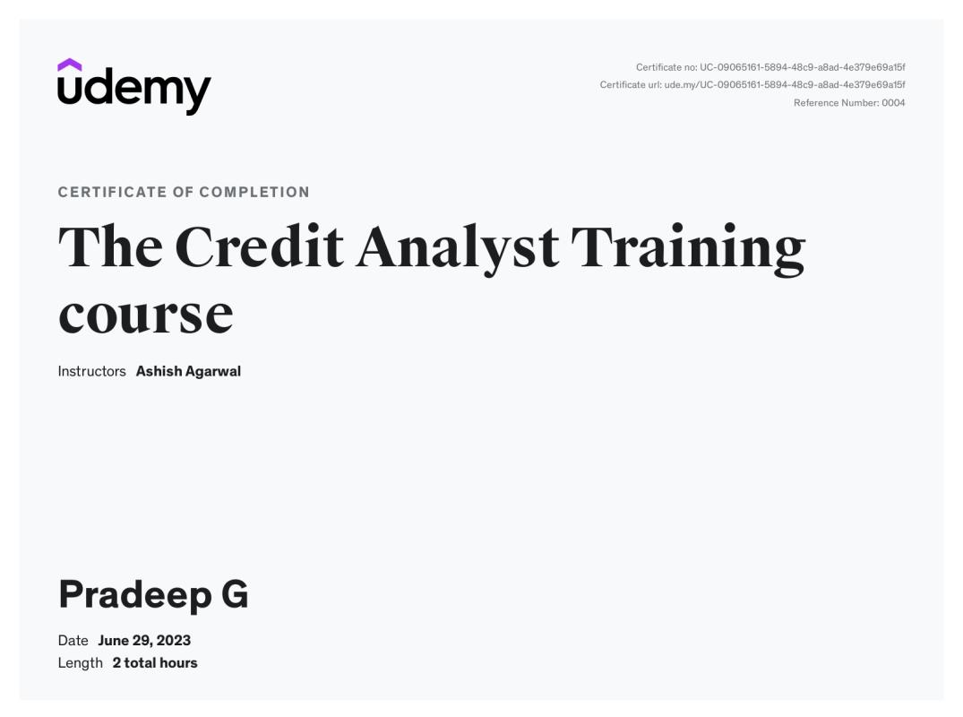 Pradeep G on LinkedIn: Udemy Course Completion Certificate Pradeep G on LinkedIn: Udemy Course Completion Certificate