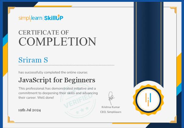 Sriram Srinivasan on LinkedIn: Sriram S has successfully completed the ... Sriram Srinivasan on LinkedIn: Sriram S has successfully completed the ...