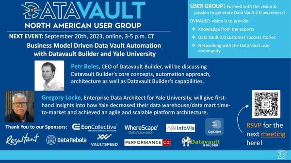 Petr Beles on LinkedIn: 09/20 DVNAUG Event – Datavault Builder Customer ... Petr Beles on LinkedIn: 09/20 DVNAUG Event – Datavault Builder Customer ...