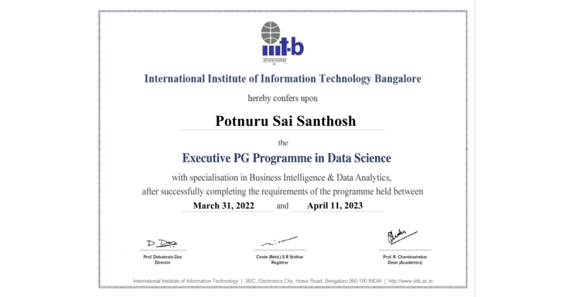 Sai Santhosh Potnuru on LinkedIn: DS C42 EPGDS - BI/DA • Potnuru Sai ... Sai Santhosh Potnuru on LinkedIn: DS C42 EPGDS - BI/DA • Potnuru Sai ...
