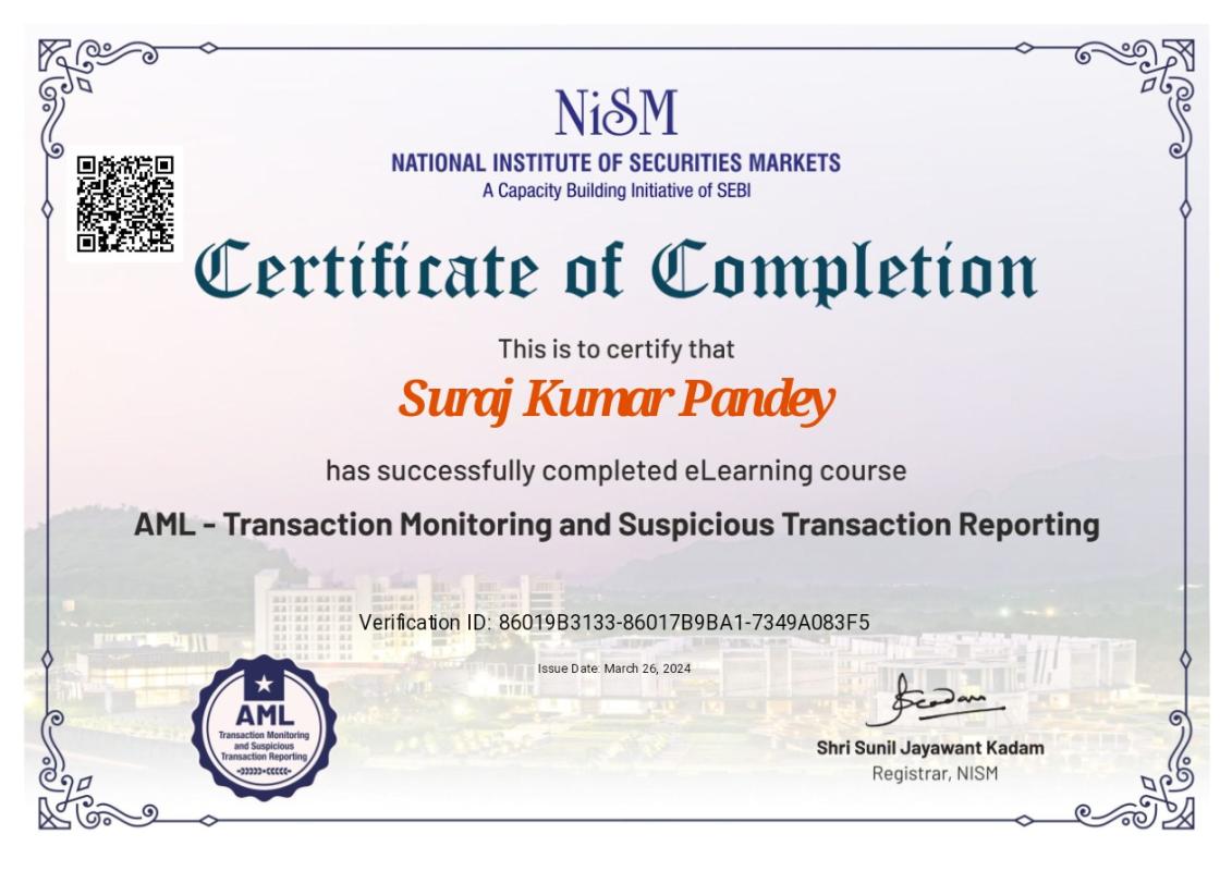 Suraj Kumar Pandey on LinkedIn: Certificate Suraj Kumar Pandey on LinkedIn: Certificate
