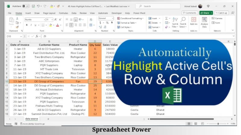 Learn Microsoft Excel on LinkedIn: Automatically Highlight Active Cell ... Learn Microsoft Excel on LinkedIn: Automatically Highlight Active Cell ...