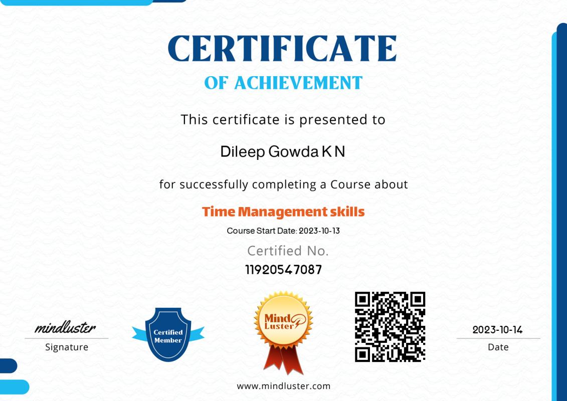 Dileep Gowda K N on LinkedIn: Mind Luster - Dileep Gowda K N-Time ... Dileep Gowda K N on LinkedIn: Mind Luster - Dileep Gowda K N-Time ...