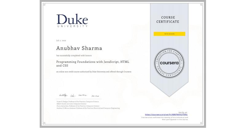 Anubhav Sharma on LinkedIn: Completion Certificate for Programming ... Anubhav Sharma on LinkedIn: Completion Certificate for Programming ...