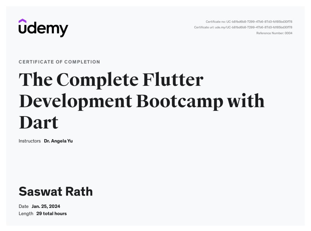 Saswat Rath on LinkedIn: Udemy Course Completion Certificate Saswat Rath on LinkedIn: Udemy Course Completion Certificate
