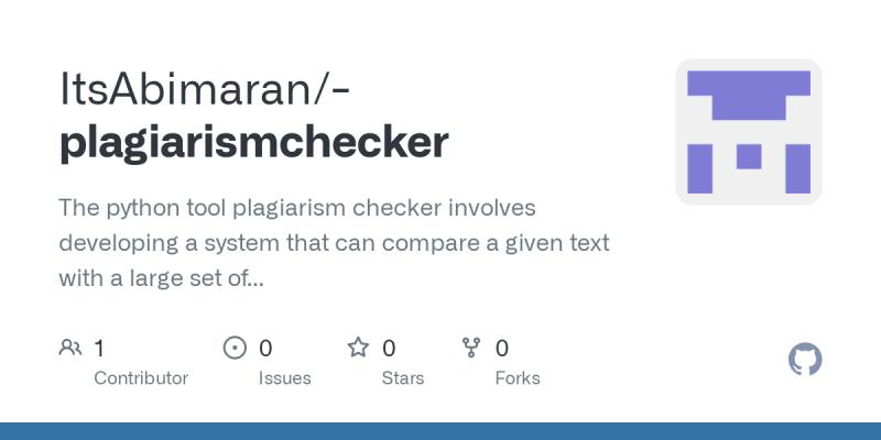 Abinaya maran on LinkedIn: GitHub - ItsAbimaran/-plagiarismchecker: The ... Abinaya maran on LinkedIn: GitHub - ItsAbimaran/-plagiarismchecker: The ...