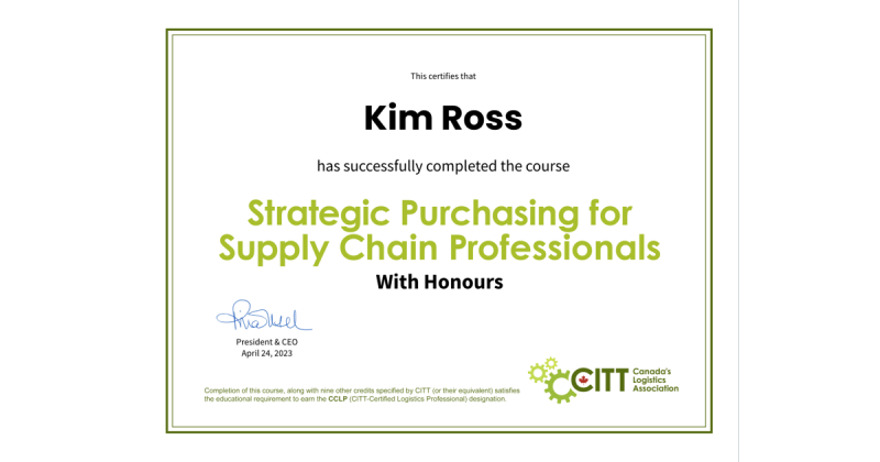 Kim Ross CTCS, CCS, CCLP on LinkedIn: Strategic Purchasing for Supply ... Kim Ross CTCS, CCS, CCLP on LinkedIn: Strategic Purchasing for Supply ...
