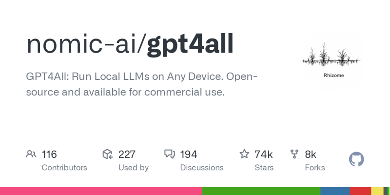 Markus Lähde on LinkedIn: GitHub - nomic-ai/gpt4all: GPT4All: Chat with ... Markus Lähde on LinkedIn: GitHub - nomic-ai/gpt4all: GPT4All: Chat with ...