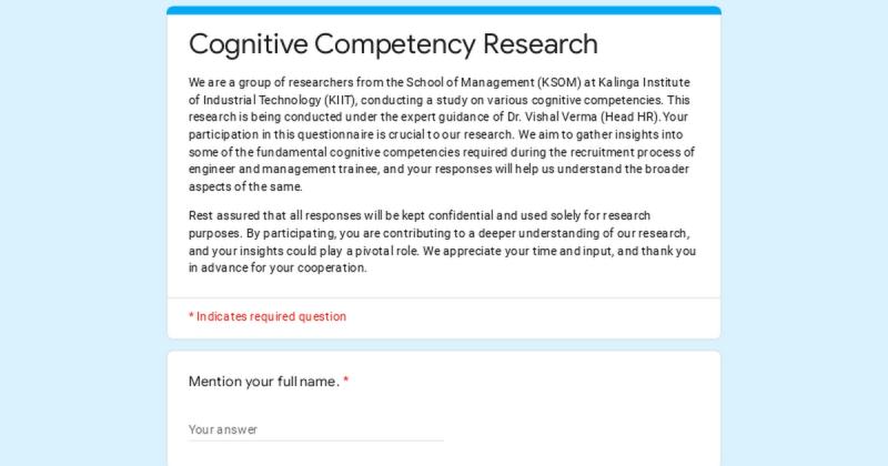 Archana Sharma on LinkedIn: Cognitive Competency Research Archana Sharma on LinkedIn: Cognitive Competency Research