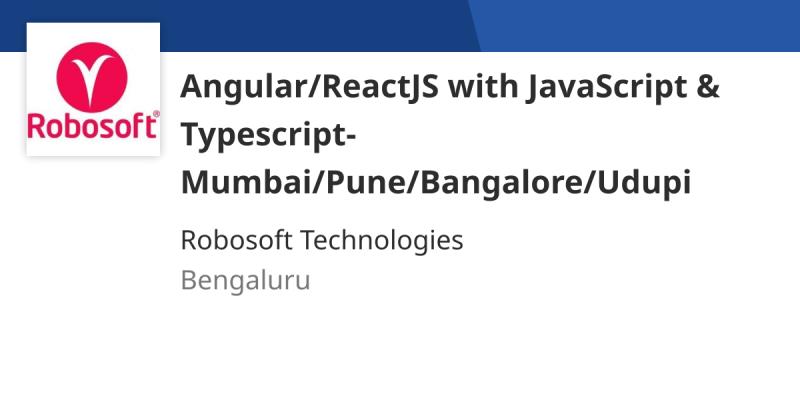 Sayantani Ghosh on LinkedIn: Angular/ReactJS with JavaScript ... Sayantani Ghosh on LinkedIn: Angular/ReactJS with JavaScript ...