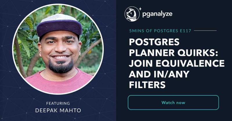 Lukas Fittl on LinkedIn: Postgres Planner Quirks: JOIN Equivalence ... Lukas Fittl on LinkedIn: Postgres Planner Quirks: JOIN Equivalence ...