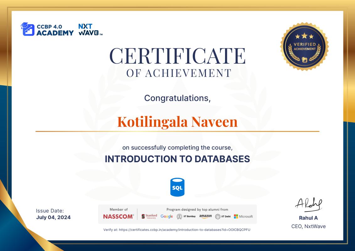 kumar Naveen on LinkedIn: #nxtwave #learningprogress kumar Naveen on LinkedIn: #nxtwave #learningprogress