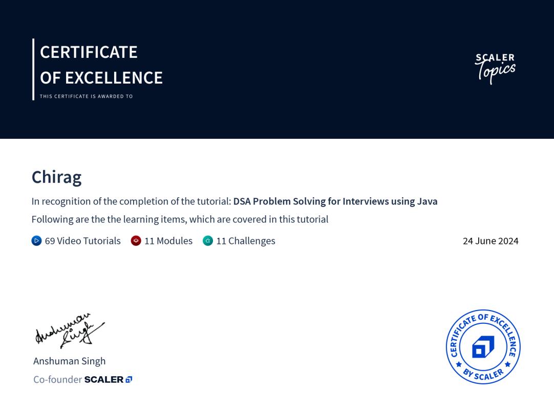 Chirag Hasija on LinkedIn: I have completed DSA Problem Solving for ... Chirag Hasija on LinkedIn: I have completed DSA Problem Solving for ...