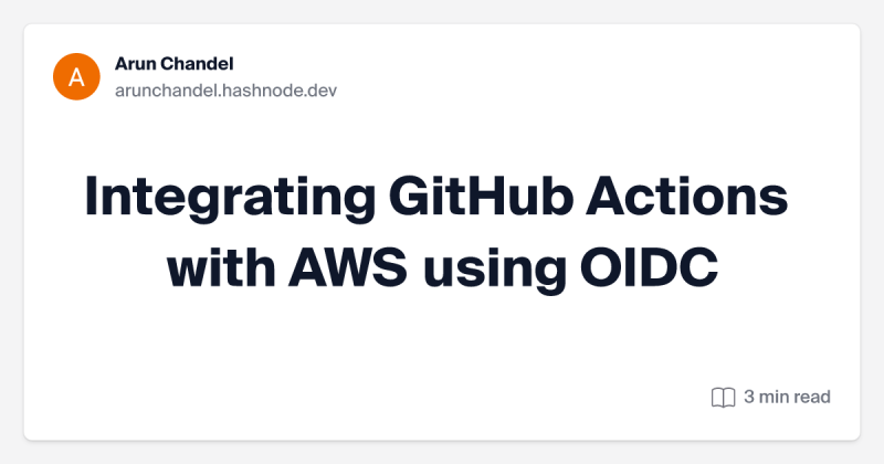 Darryl R. on LinkedIn: Integrating GitHub Actions with AWS using OIDC Darryl R. on LinkedIn: Integrating GitHub Actions with AWS using OIDC
