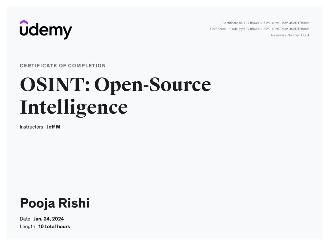 Pooja Rishi on LinkedIn: Udemy Course Completion Certificate Pooja Rishi on LinkedIn: Udemy Course Completion Certificate