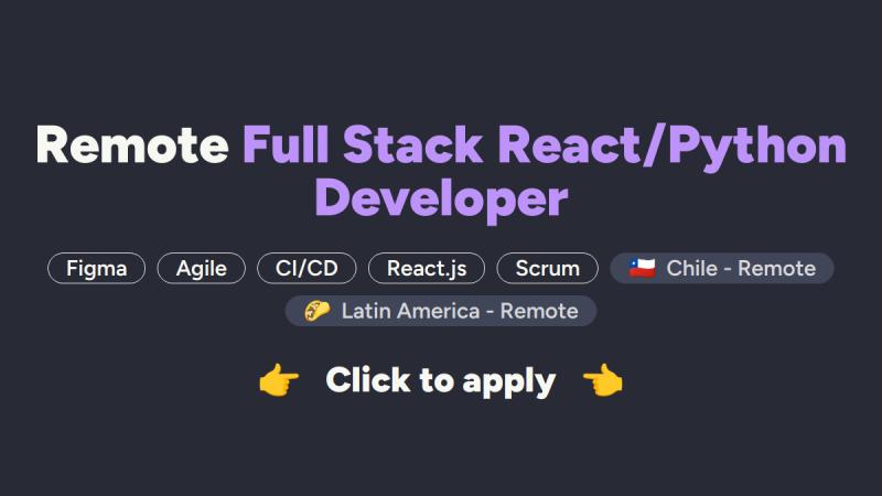 RemoteYeah on LinkedIn: Remote Full Stack React/Python Developer RemoteYeah on LinkedIn: Remote Full Stack React/Python Developer