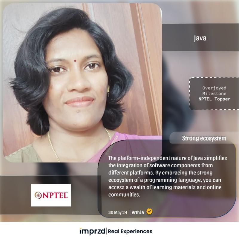 Arthi Nagarajan on LinkedIn: NPTEL Arthi Nagarajan on LinkedIn: NPTEL