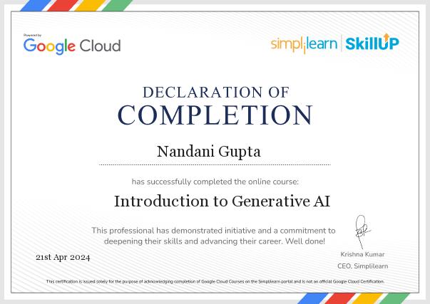 Nandani Gupta on LinkedIn: Nandani Gupta has successfully completed the ... Nandani Gupta on LinkedIn: Nandani Gupta has successfully completed the ...