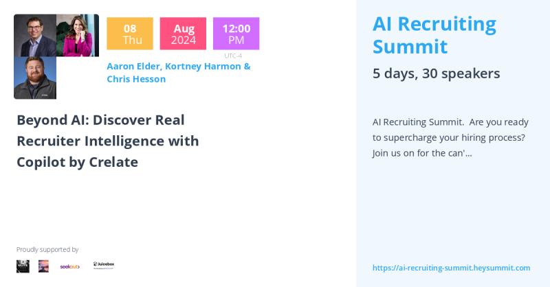 Kortney Harmon on LinkedIn: AI Recruiting Summit Kortney Harmon on LinkedIn: AI Recruiting Summit