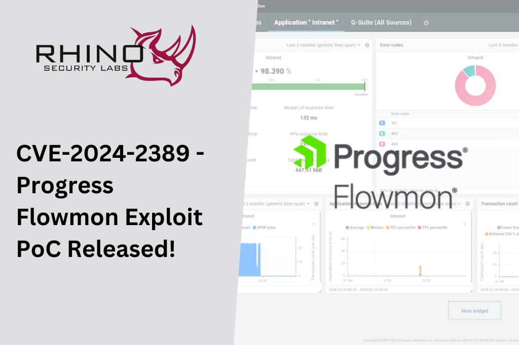 Eswar V on LinkedIn: CVE-2024-2389 – Progress Flowmon Exploit PoC Released! Eswar V on LinkedIn: CVE-2024-2389 – Progress Flowmon Exploit PoC Released!