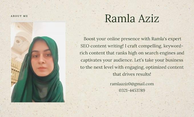 Ramla Aziz on LinkedIn: Dr_ramlaa: I will write top quality articles ... Ramla Aziz on LinkedIn: Dr_ramlaa: I will write top quality articles ...