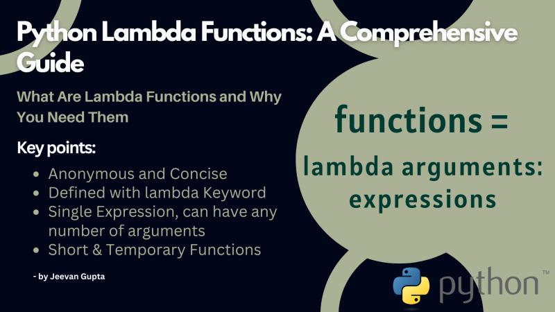 Jeevan Gupta on LinkedIn: Python Lambda Functions: A Comprehensive ... Jeevan Gupta on LinkedIn: Python Lambda Functions: A Comprehensive ...