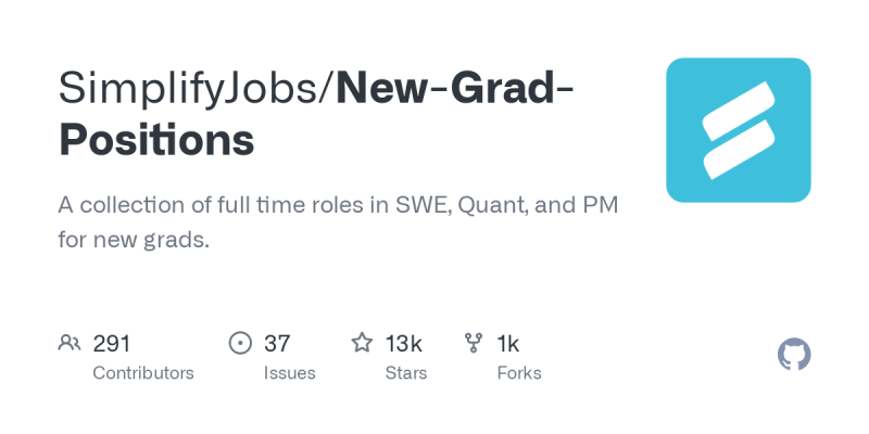 Uday Sharma on LinkedIn: GitHub - SimplifyJobs/New-Grad-Positions: A ... Uday Sharma on LinkedIn: GitHub - SimplifyJobs/New-Grad-Positions: A ...