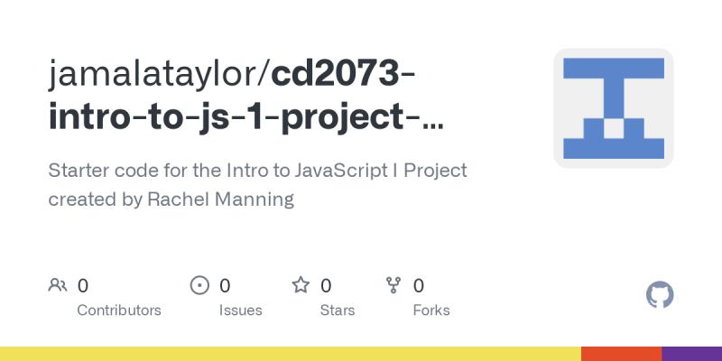 Jamal Taylor on LinkedIn: GitHub - jamalataylor/cd2073-intro-to-js-1 ... Jamal Taylor on LinkedIn: GitHub - jamalataylor/cd2073-intro-to-js-1 ...