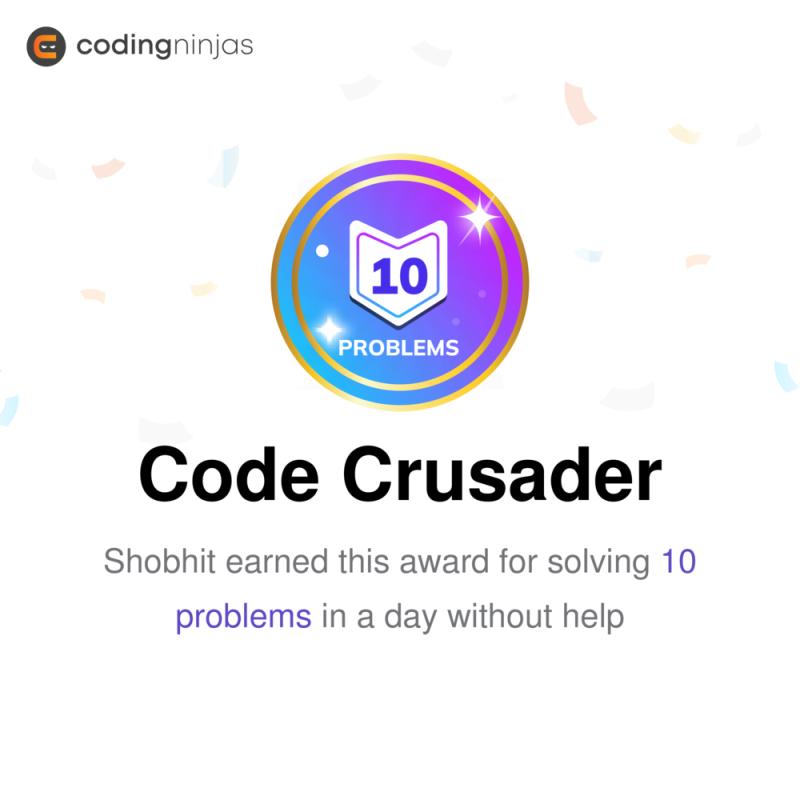 Shobhit Singh on LinkedIn: Codingninjas | Achievements Shobhit Singh on LinkedIn: Codingninjas | Achievements