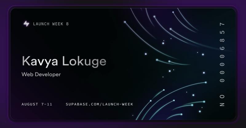 Kavya Lokuge on LinkedIn: Kavya Lokuge’s #SupaLaunchWeek Ticket Kavya Lokuge on LinkedIn: Kavya Lokuge’s #SupaLaunchWeek Ticket