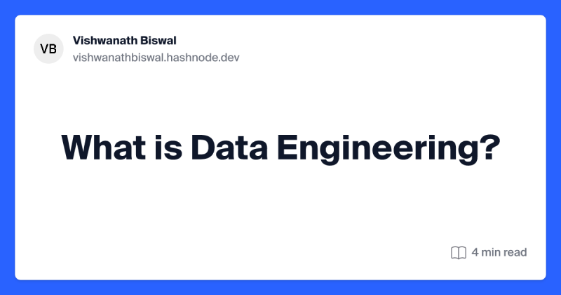 Vishwanath Biswal on LinkedIn: what is data engineering? Vishwanath Biswal on LinkedIn: what is data engineering?