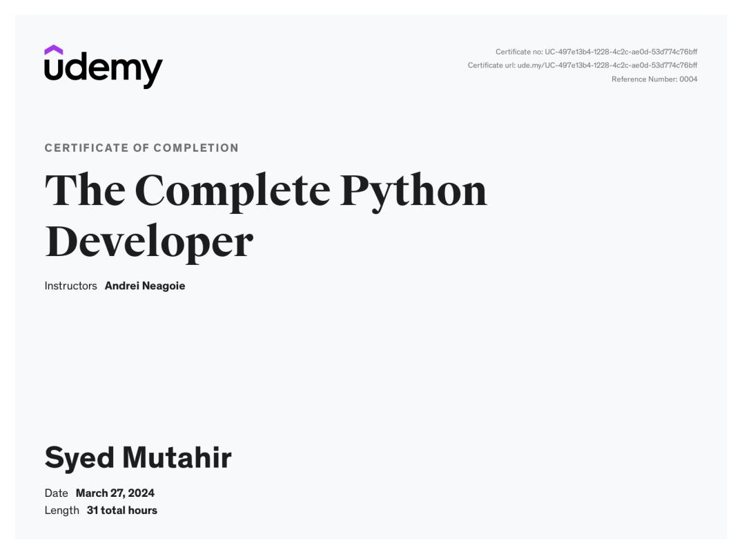 mutahir syed on LinkedIn: Udemy Course Completion Certificate mutahir syed on LinkedIn: Udemy Course Completion Certificate