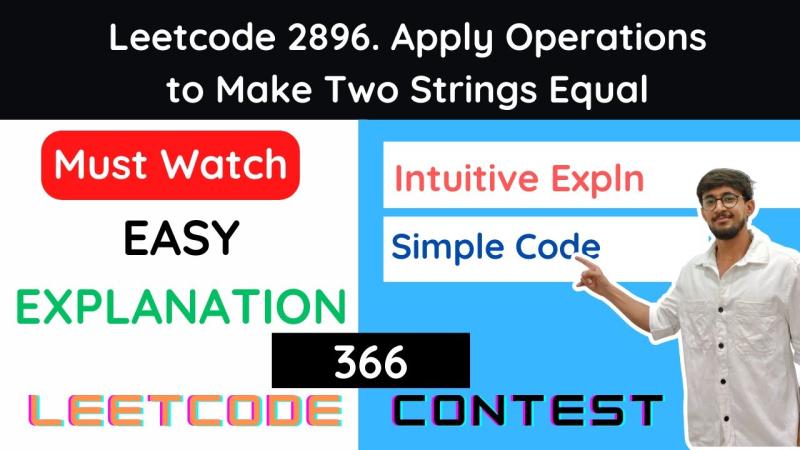 Gaurav Kungwani on LinkedIn: Leetcode 2896 Apply Operations to Make Two ... Gaurav Kungwani on LinkedIn: Leetcode 2896 Apply Operations to Make Two ...