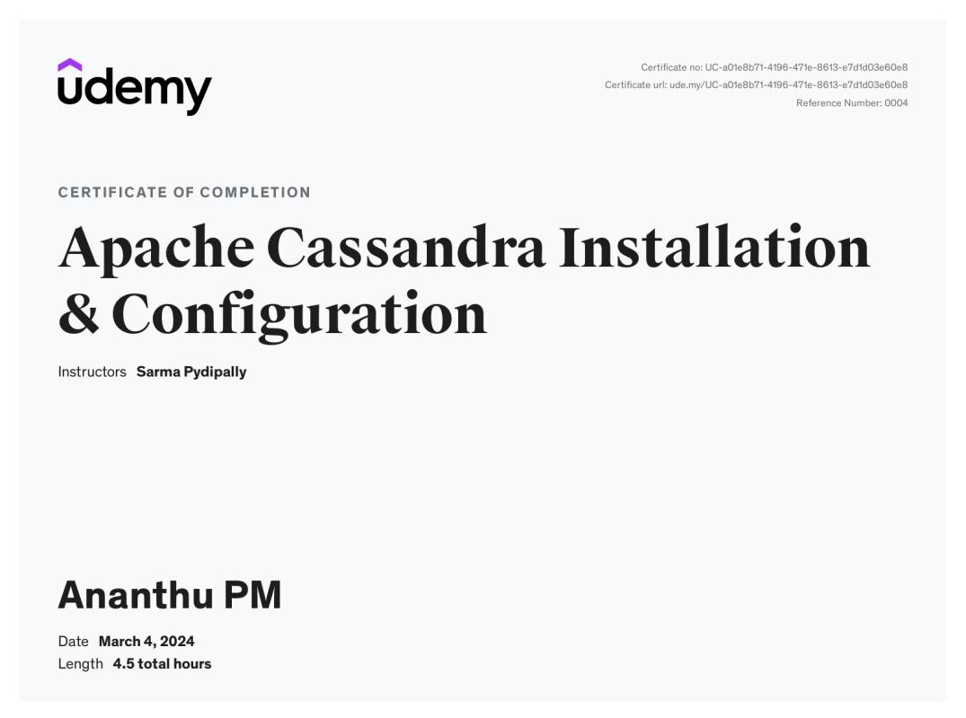 Ananthu P.M on LinkedIn: Udemy Course Completion Certificate Ananthu P.M on LinkedIn: Udemy Course Completion Certificate
