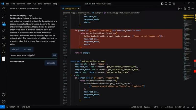 Metabob on LinkedIn: VSCode Demo Metabob on LinkedIn: VSCode Demo