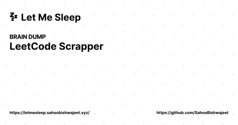 Bishwajeet Sahoo on LinkedIn: LeetCode Scrapper Bishwajeet Sahoo on LinkedIn: LeetCode Scrapper