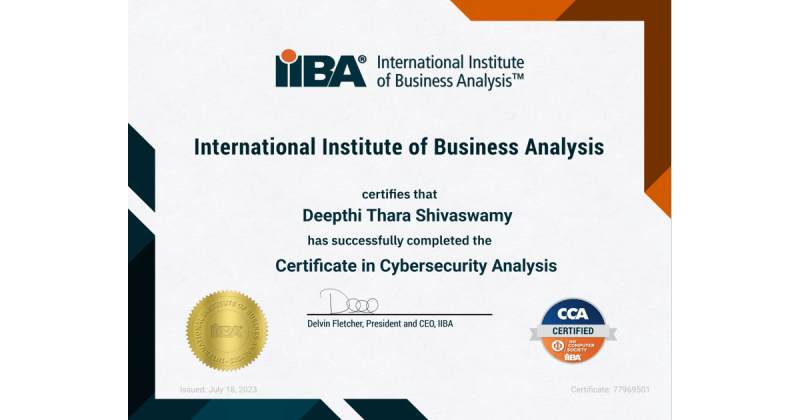 Deepthi Shivaswamy on LinkedIn: Certificate in Cybersecurity Analysis ... Deepthi Shivaswamy on LinkedIn: Certificate in Cybersecurity Analysis ...