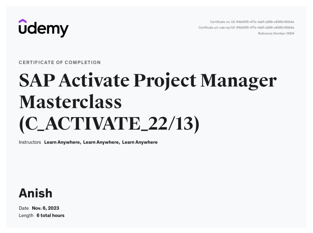 Anish Pathak on LinkedIn: Udemy Course Completion Certificate Anish Pathak on LinkedIn: Udemy Course Completion Certificate