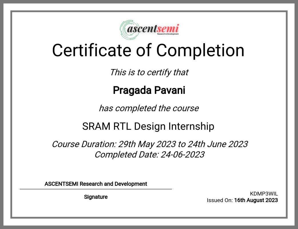 Pragada Pavani on LinkedIn: #ascentsemi Pragada Pavani on LinkedIn: #ascentsemi