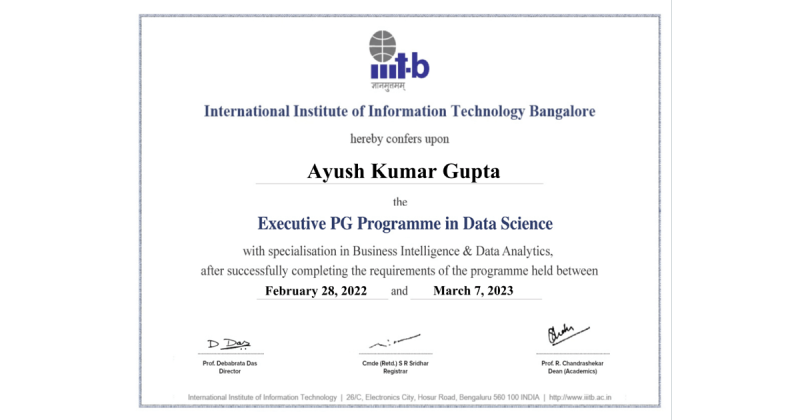 Ayush Kumar G. on LinkedIn: DS C41 EPGDS - BI/DA • Ayush Kumar Gupta ... Ayush Kumar G. on LinkedIn: DS C41 EPGDS - BI/DA • Ayush Kumar Gupta ...