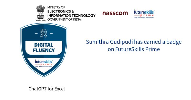 Sumithra Gudipudi on LinkedIn: Posted from FutureSkills Prime Sumithra Gudipudi on LinkedIn: Posted from FutureSkills Prime
